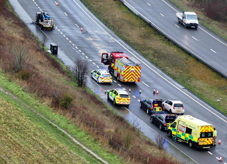 Lorry catches fire and leaks fuel on A27 in Sussex: Photos show ...