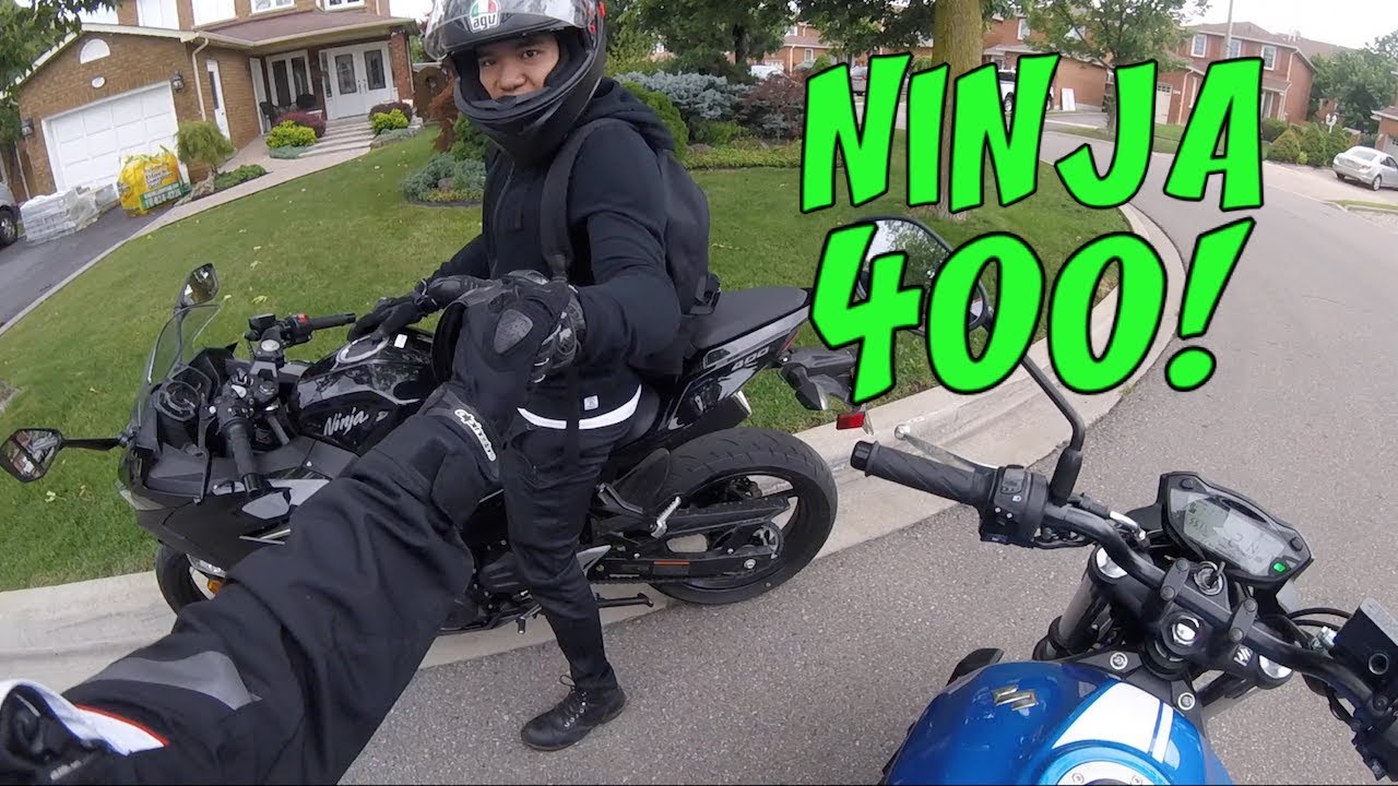 My friend just got a brand new Ninja 400 – first ride reactions!