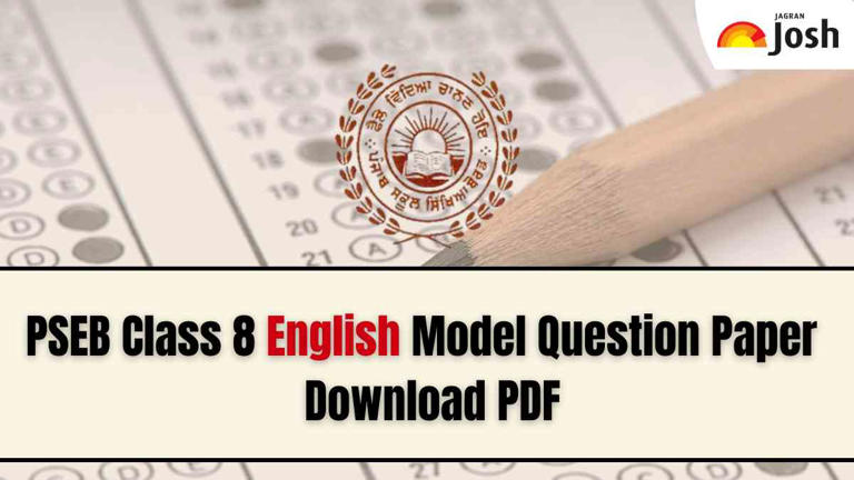 PSEB class 8 English model question papers 2026, download PDF
