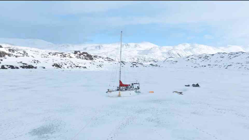 A normal day living on a boat locked in Greenland’s ice