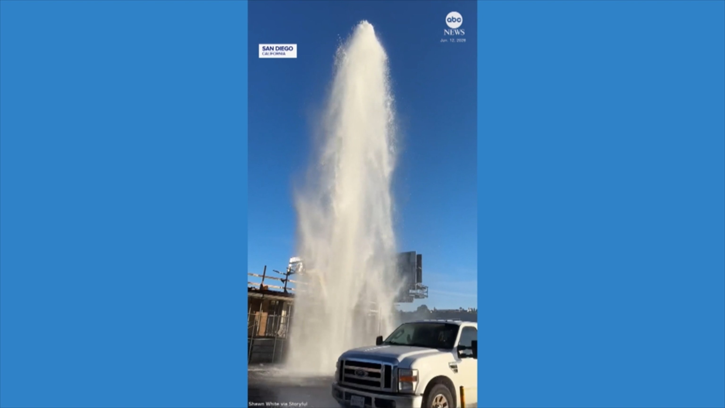 Burst water main creates 'geyser' in San Diego