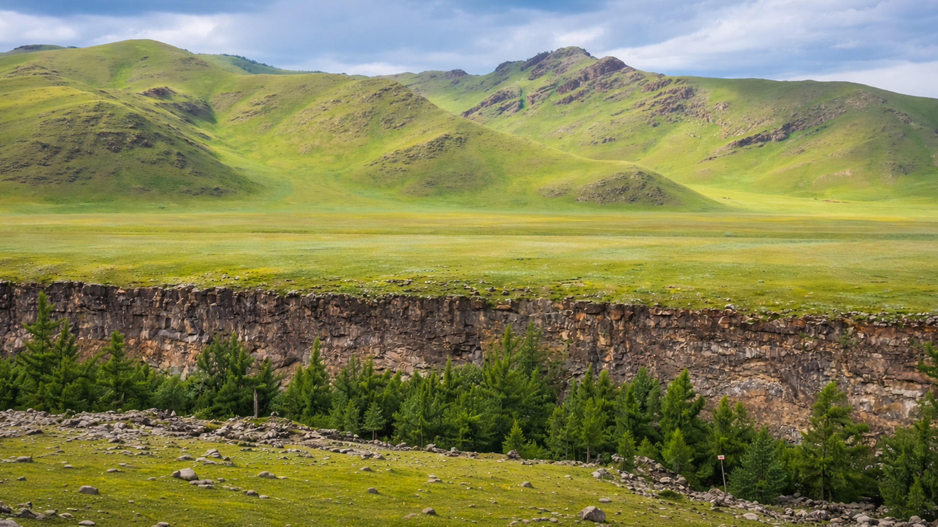 Would you camp in this wide valley?