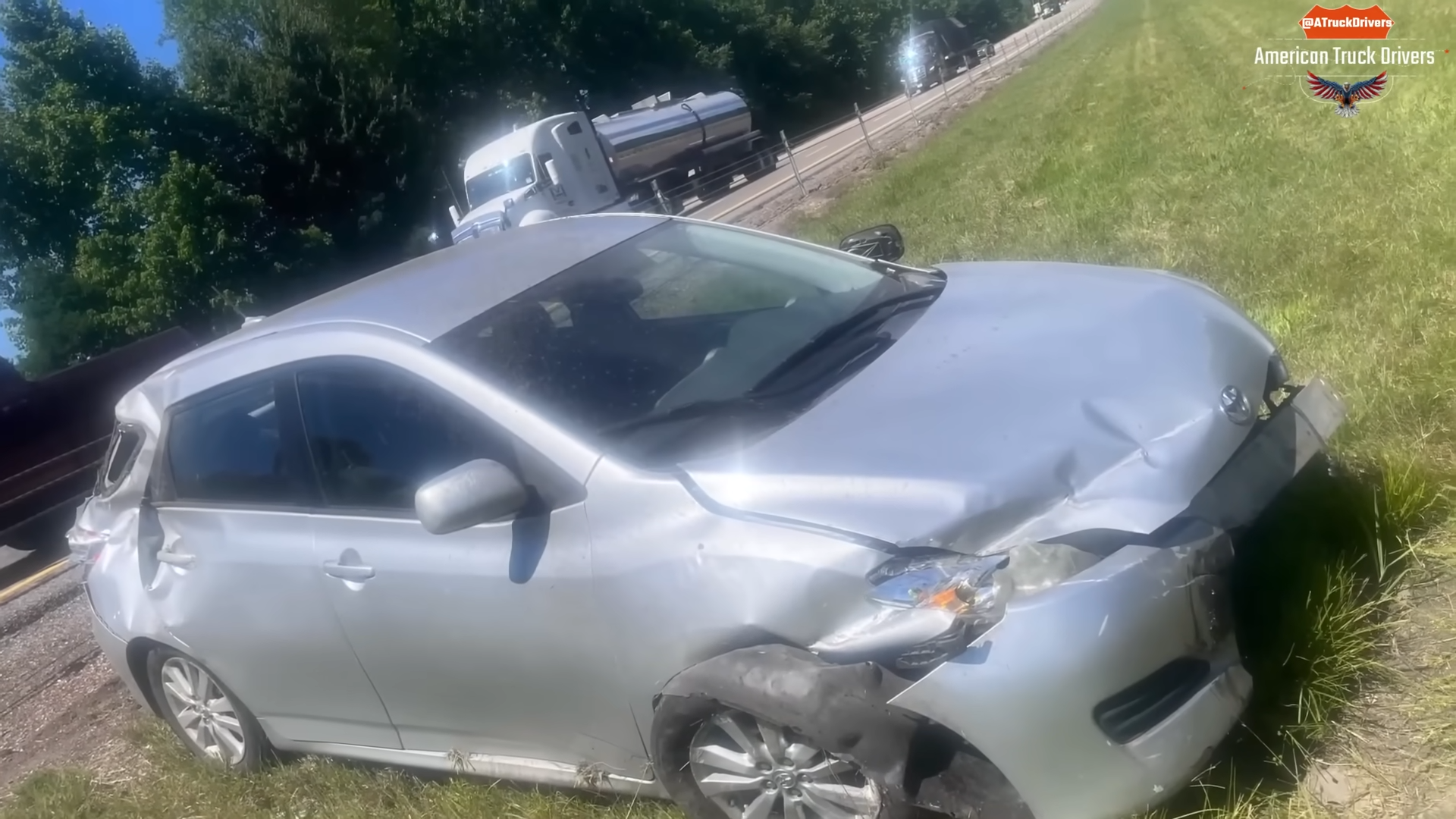 One wrong move sent a car rolling across the road