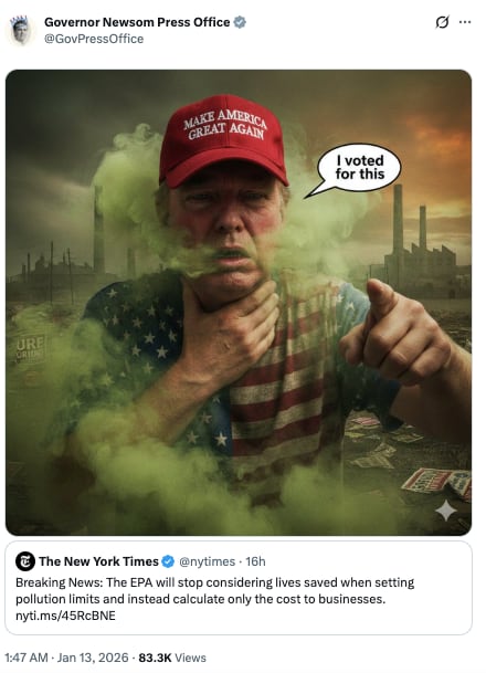 Newsom trolls MAGA fans over wild pollution plan