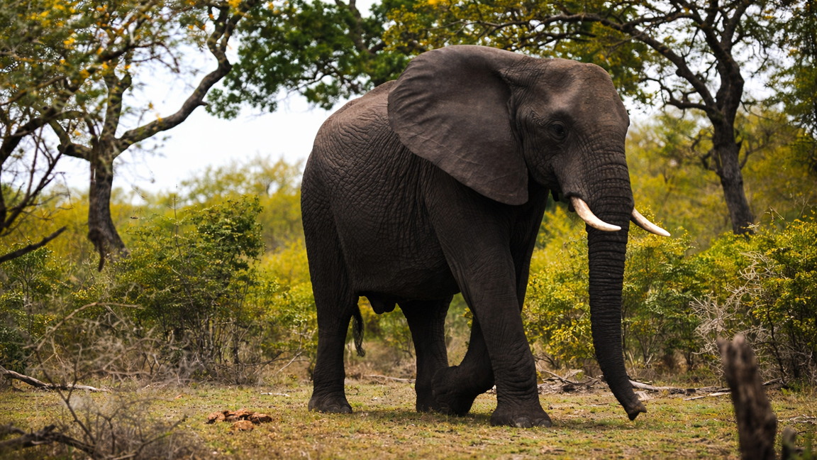 An elephant walking through the forest