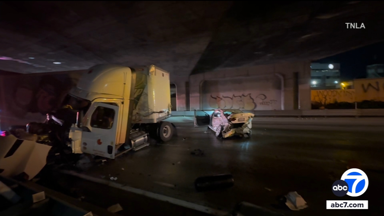 101 Freeway near downtown LA partially blocked after crash involving ...
