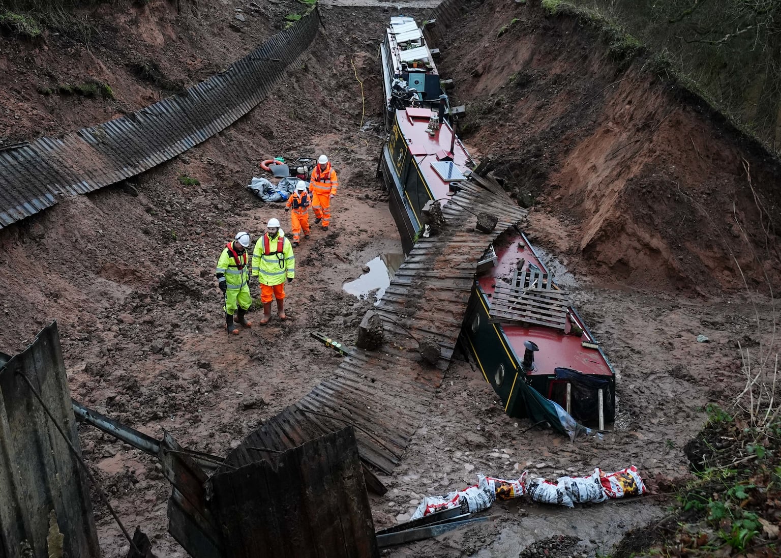 First of three stranded narrow boats refloated after Shropshire canal ...