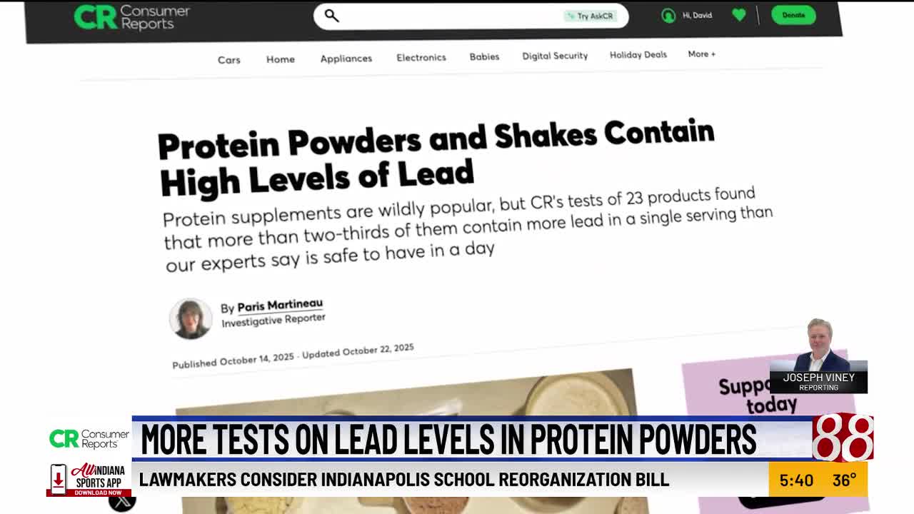 More tests on lead levels in protein powders