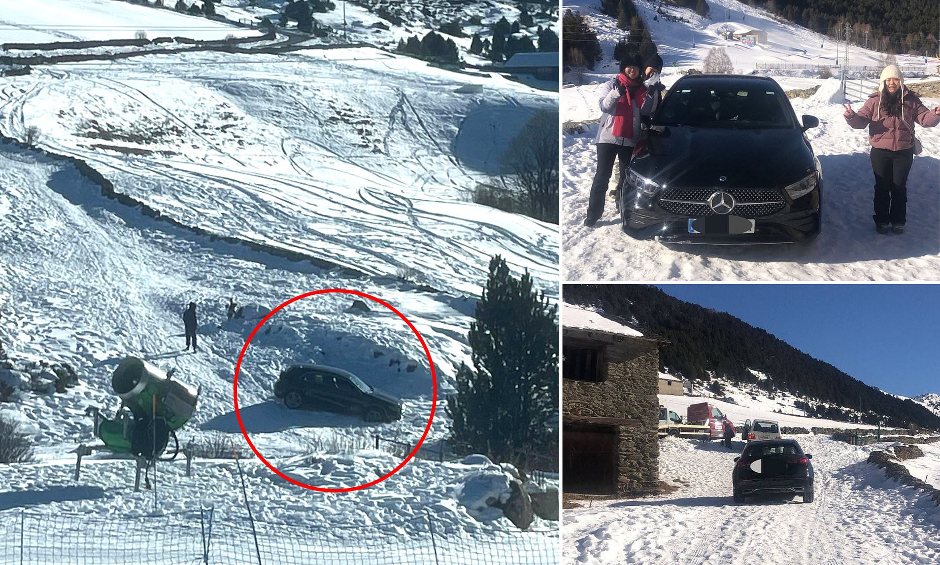 Tourists blindly follow their GPS and end up driving on a ski slope in ...