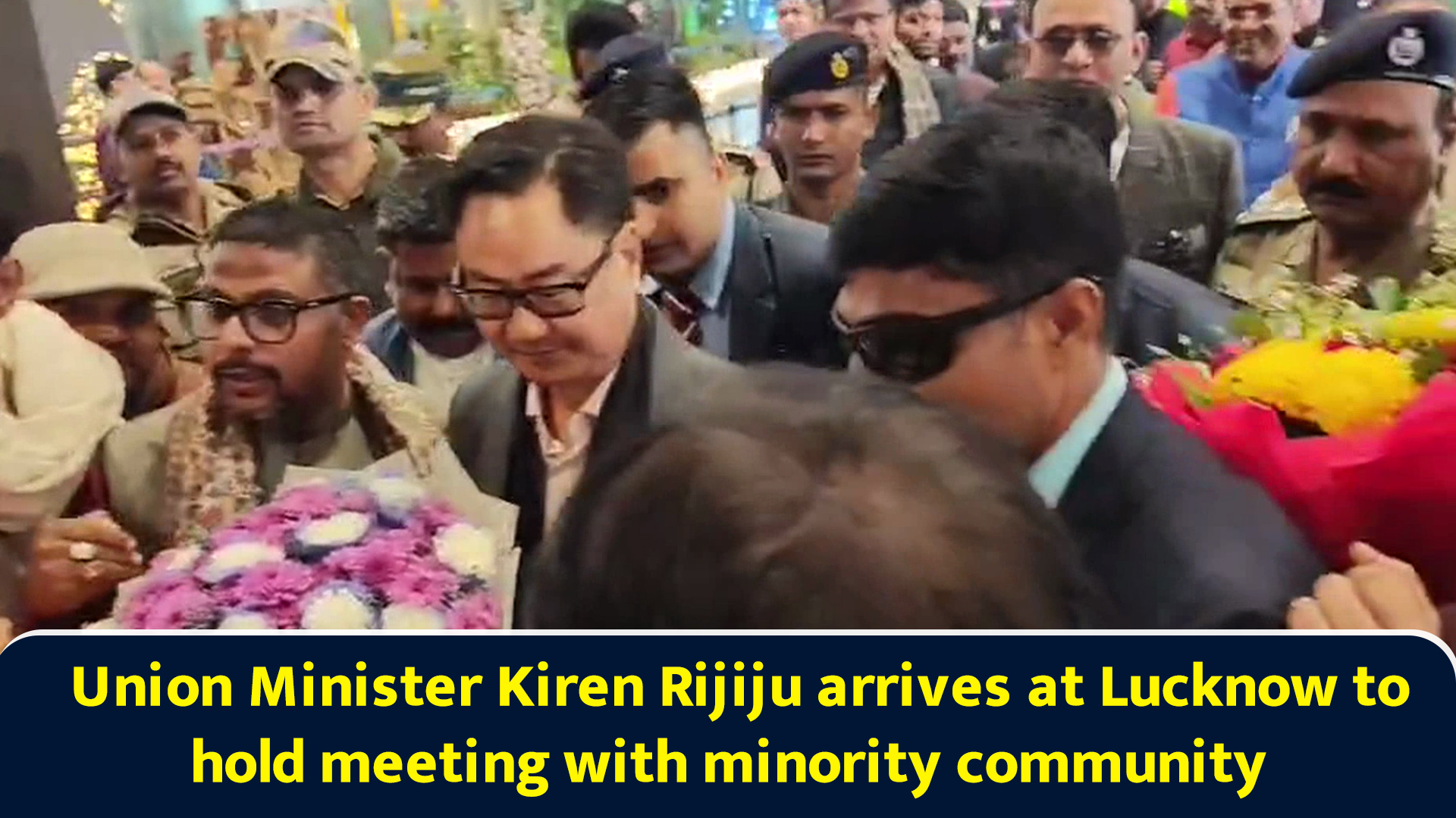 Union Minister Kiren Rijiju arrives at Lucknow to hold meeting with ...