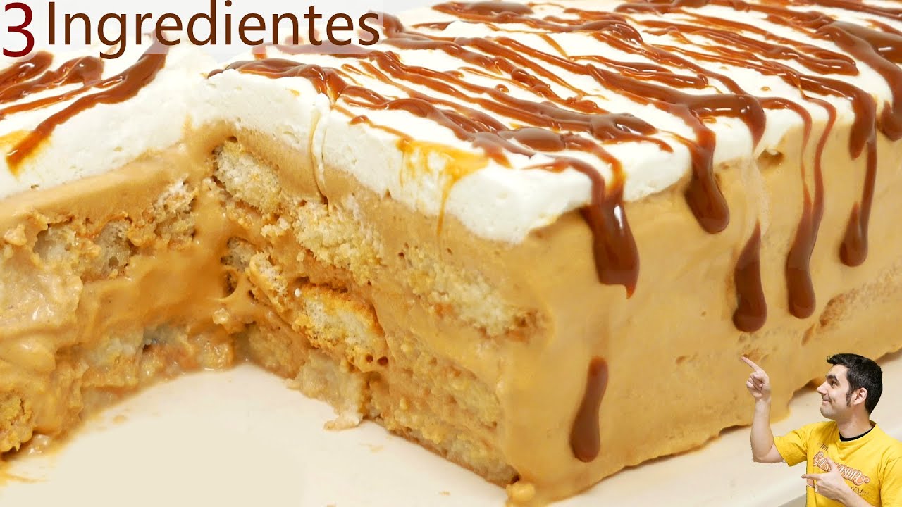 Pastel de dulce de leche con 3 ingredientes sin horno