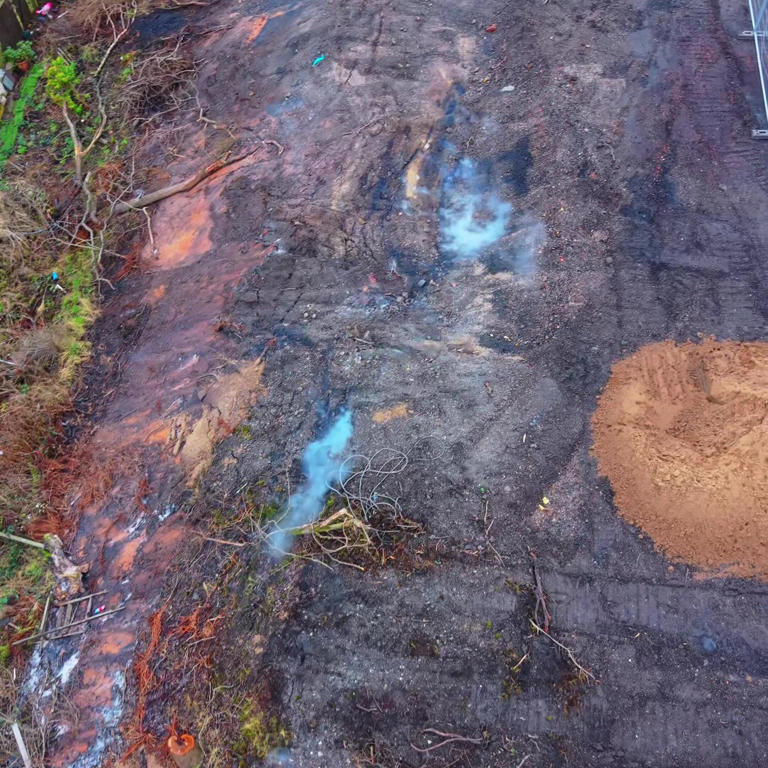 Underground coal fire burns near homes for six months