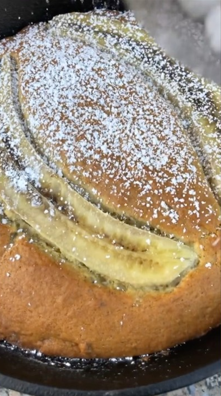 Homemade banana bread fresh from the oven