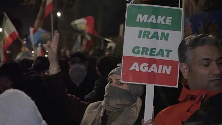 Protesters demonstrate outside Iranian embassy in London amid unrest in ...