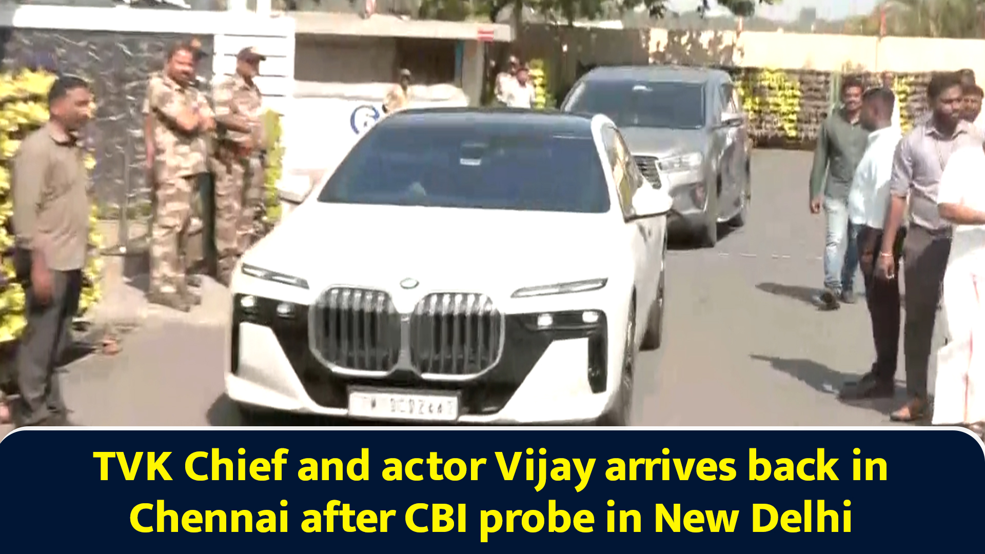 TVK chief and actor Vijay arrives back in Chennai after CBI probe in ...