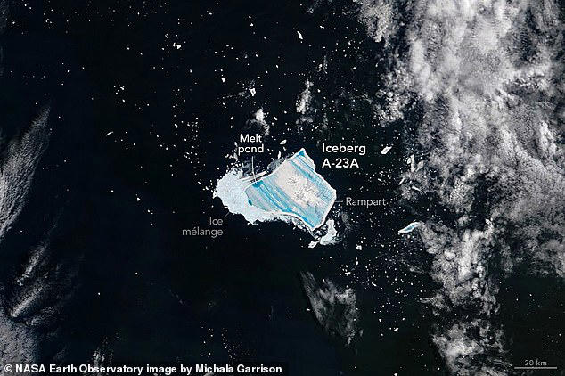 World's biggest iceberg turns blue as it rapidly heads towards complete ...