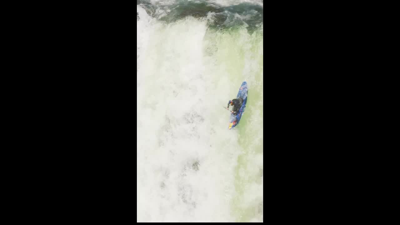 Daredevil kayaker descends 70ft waterfall in Brazil