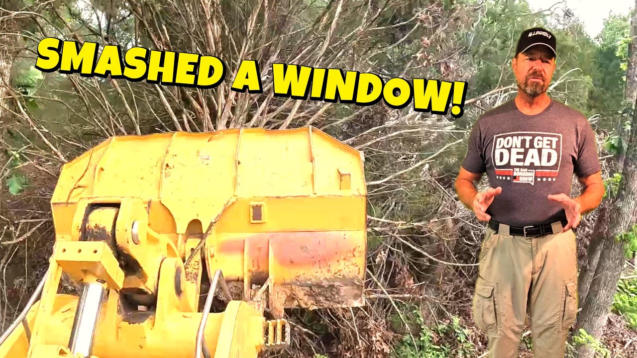 An oak tree smashed through my bulldozer cab window