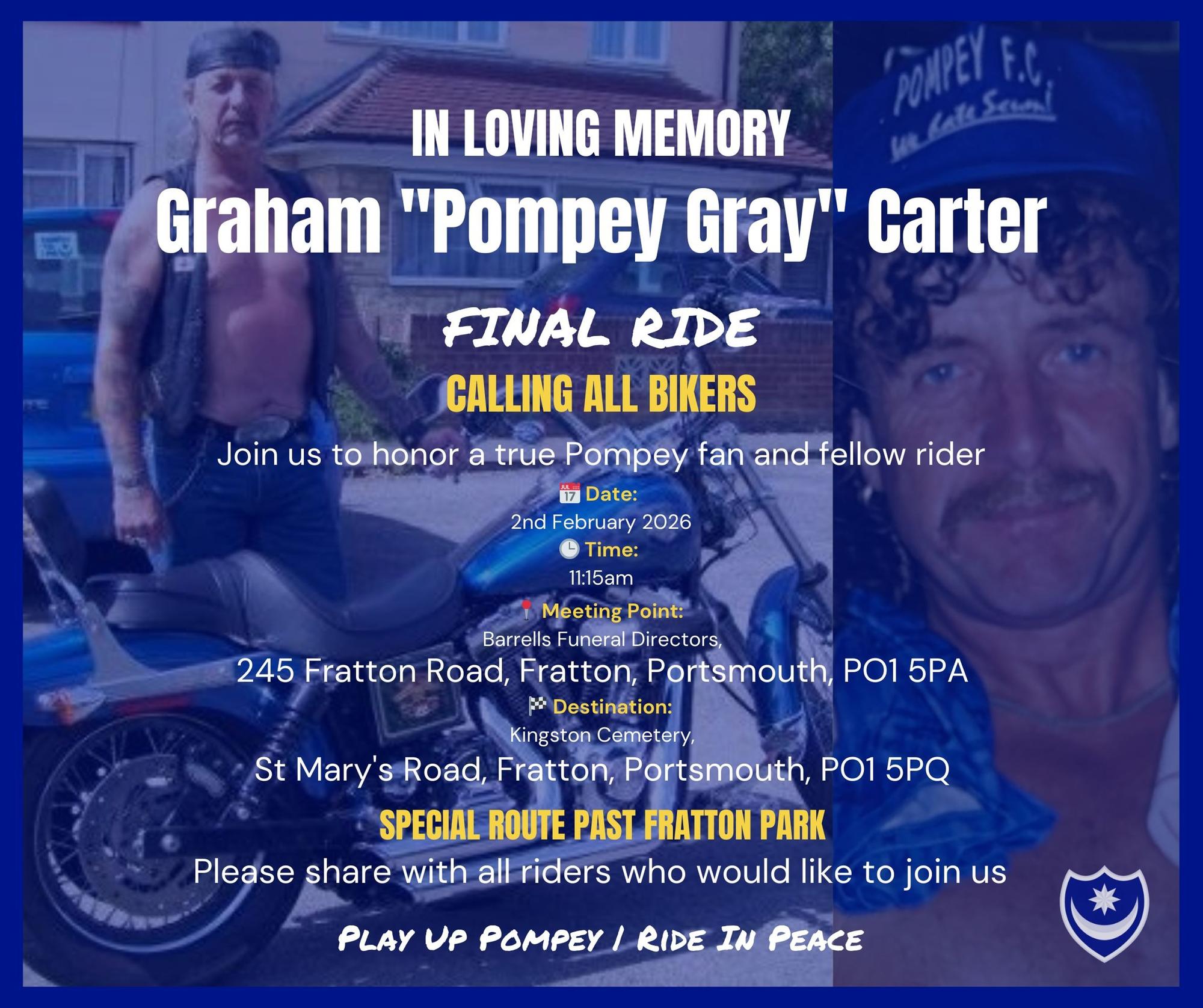 Final ride home for 'Pompey Gray': Portsmouth family's emotional ...