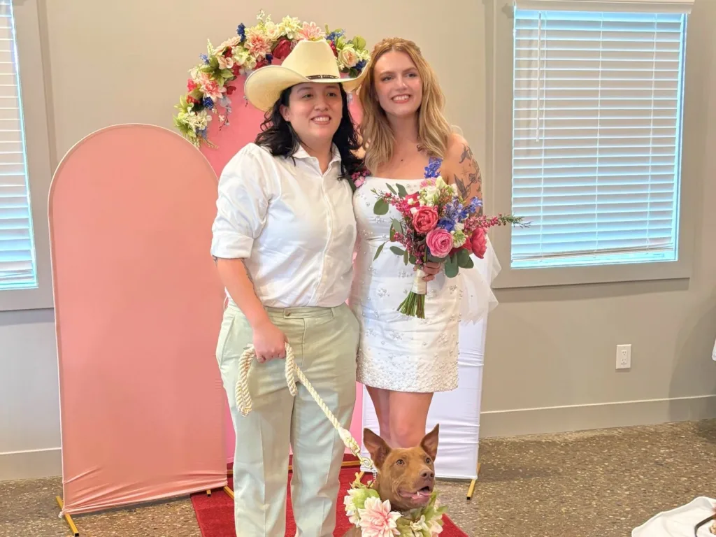 They went to adopt a rescue dog then the shelter offered to marry them too