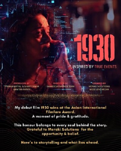 Vanitaa Pande's cyber-crime short film 1930 wins multiple honours ahead ...