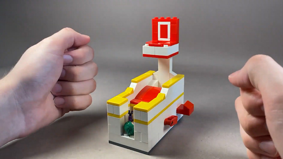 Lego basketball game made from bricks