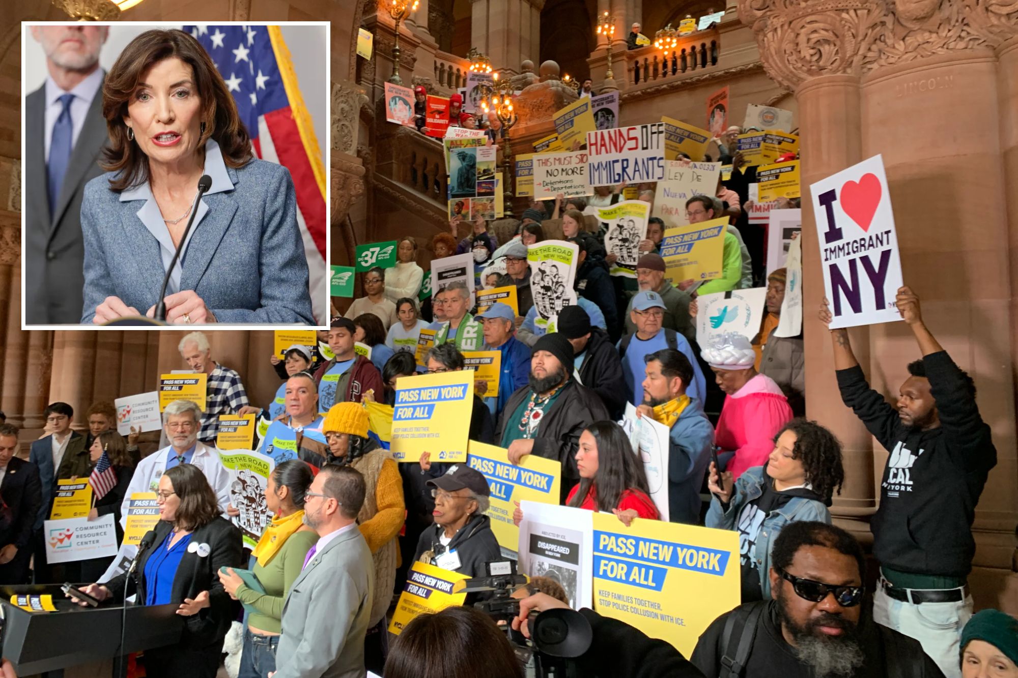 Lefties push Hochul to pass anti-ICE bills as she lays out election ...
