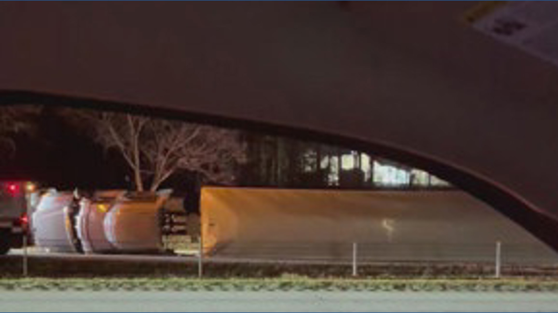 Overturned big rig in College Park