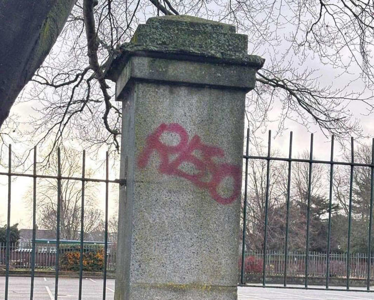 Bus stop outside Manor Park Children’s Play Area in Swanscombe targeted ...