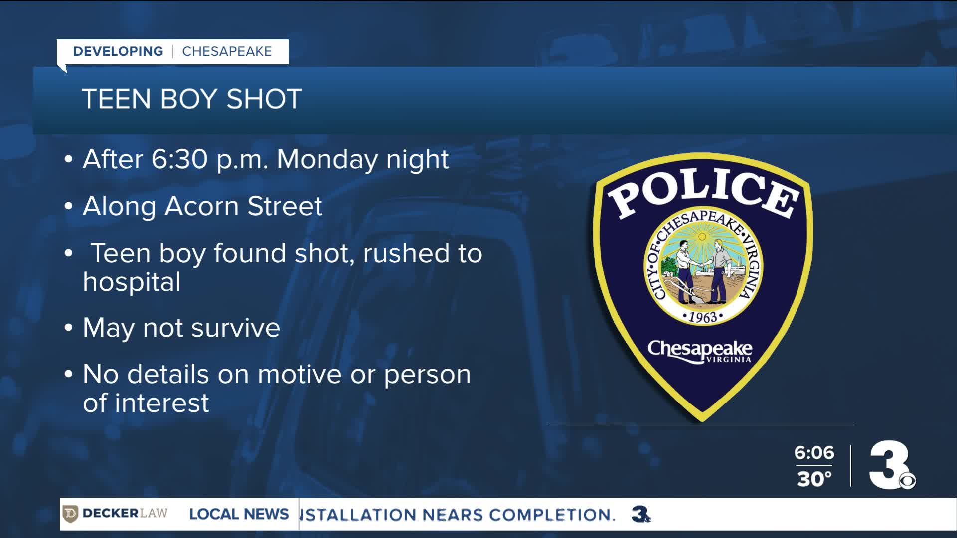 Teen boy hospitalized with life-threatening wound after Acorn Street ...