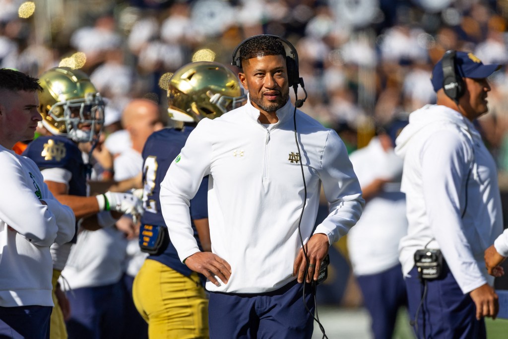 Security footage of Notre Dame coach Marcus Freeman’s incident with ...