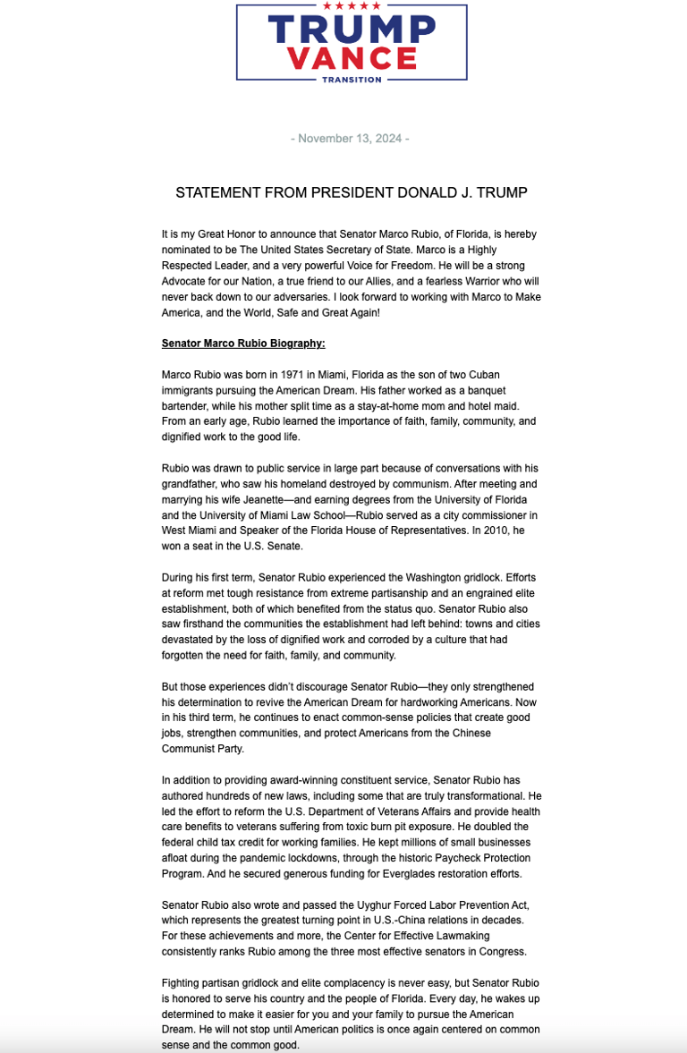 ¿Presidente de Cuba? Dónde nació Marco Rubio y cuál es su trayectoria
