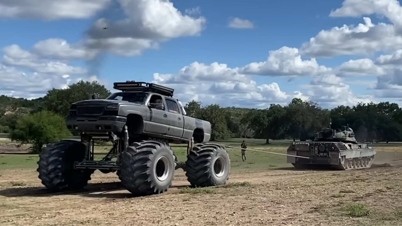 Can this monster truck beat a Cold War tank?