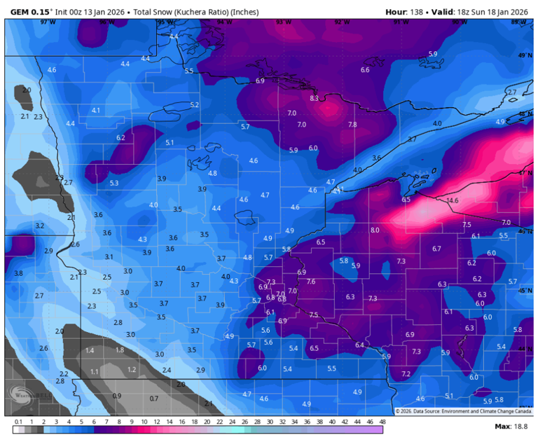 The latest on how much snow could fall in Minnesota Thursday-Sunday