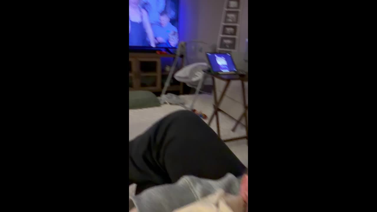 Dad celebrating his football team win desperately tries not to wake his ...