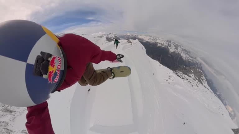 Georgii traverses a 1,148 ft 'tightrope' course in the Italian Alps