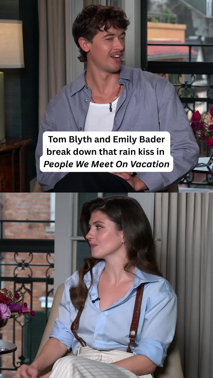 Tom Blyth and Emily Bader break down that rain kiss