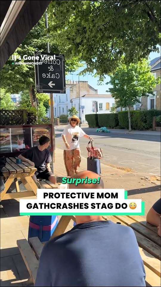 Protective mom gatecrashes stag do