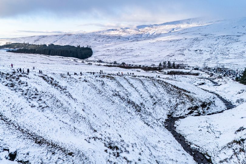 Man scales Pen y Fan after Storm Goretti and conditions are terrifying
