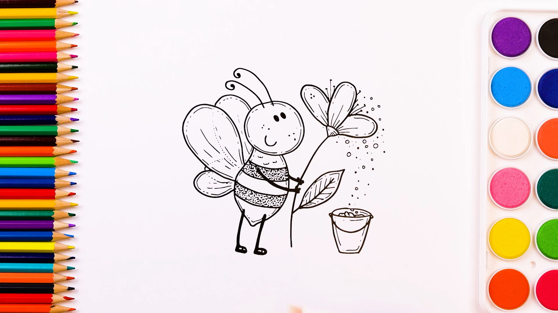 Fun Bee Art for kids to color