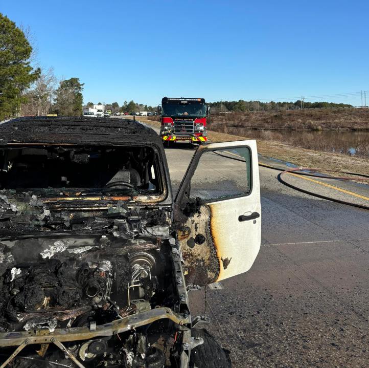 Vehicle fire blocks traffic at Highway 31 on-ramp from Highway 544