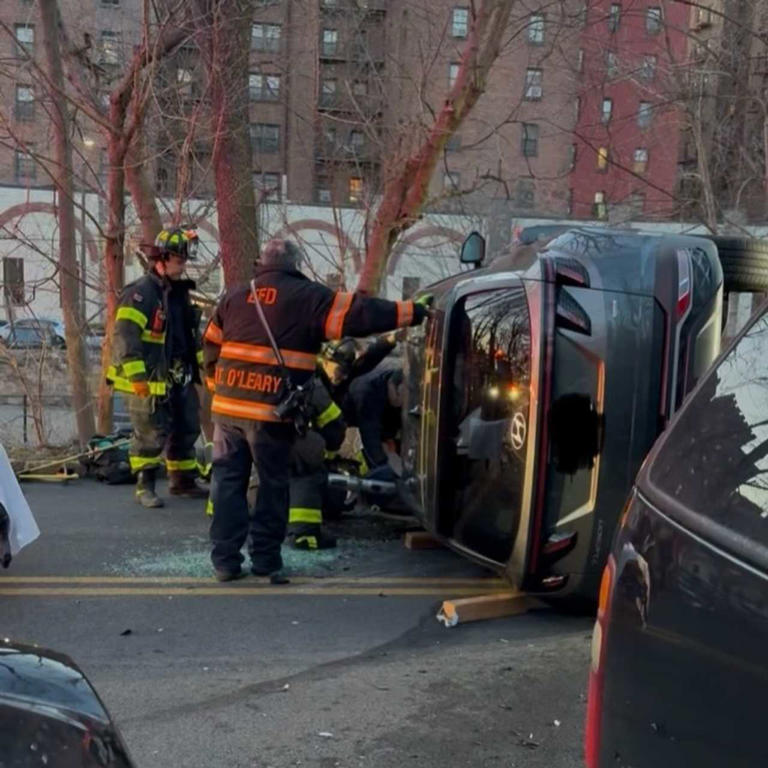 Driver saved from wreckage after car rolls over at Westchester intersection