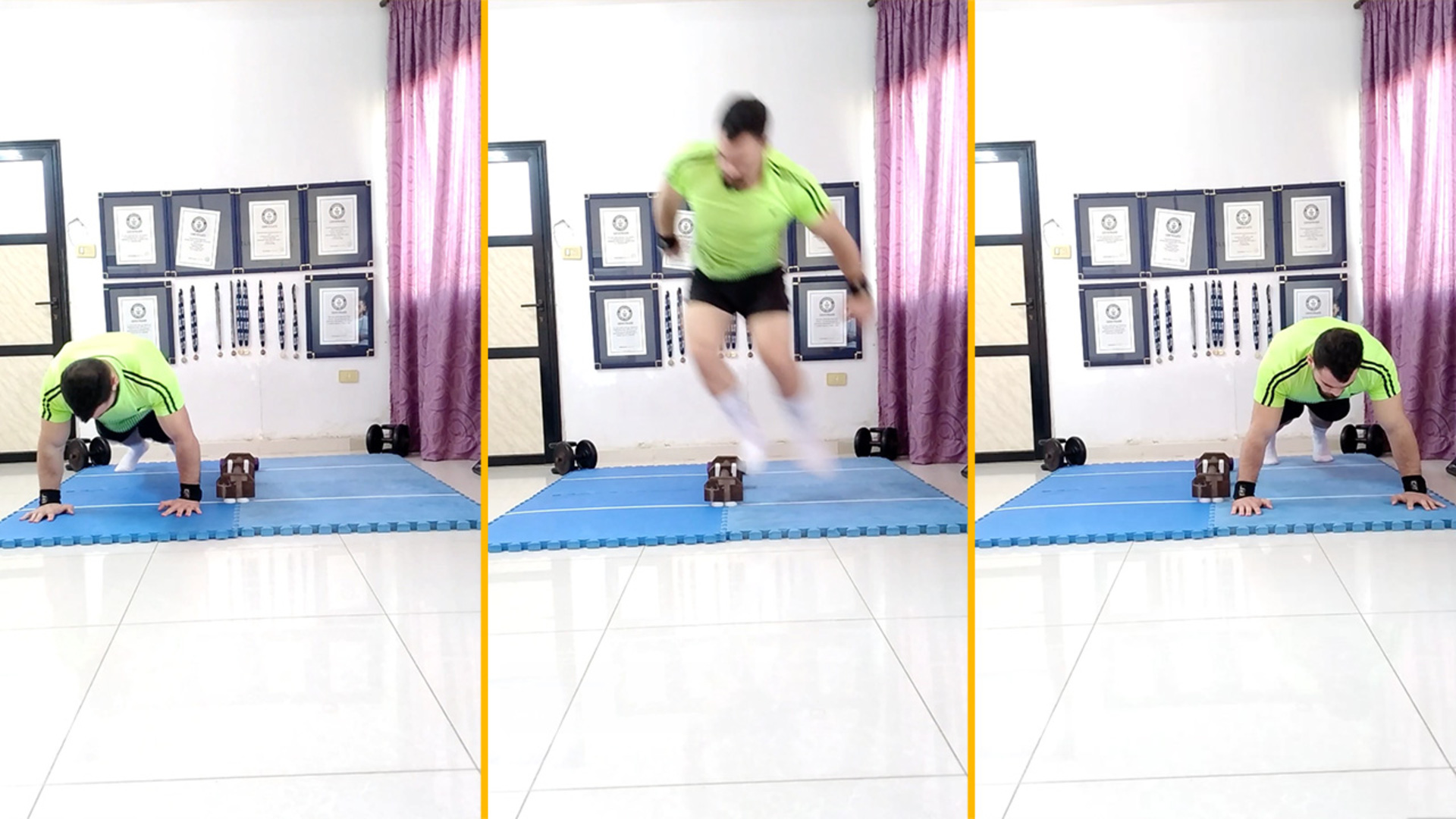 Most lateral jump burpees in one minute (male) 42 by Mohammad Abdul ...