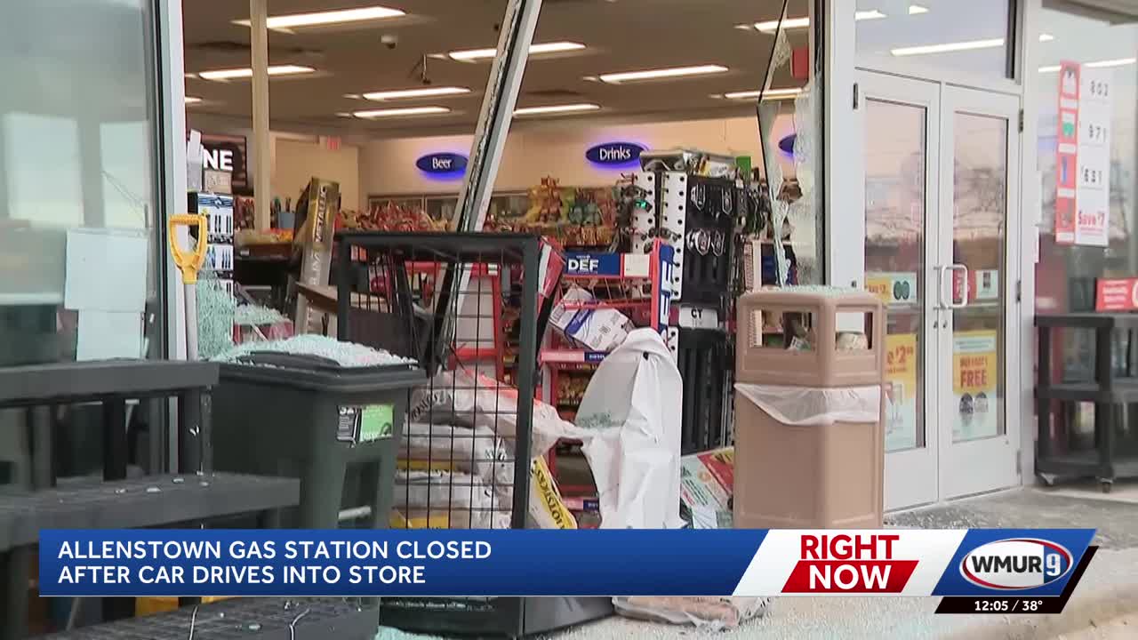 Allenstown gas station closed after car crashes into store