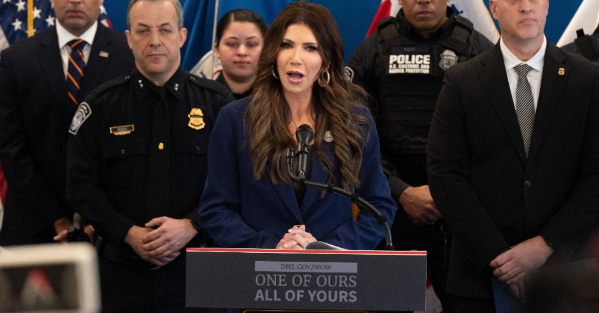 Kristi Noem has a cryptic message written on her podium that could be a ...