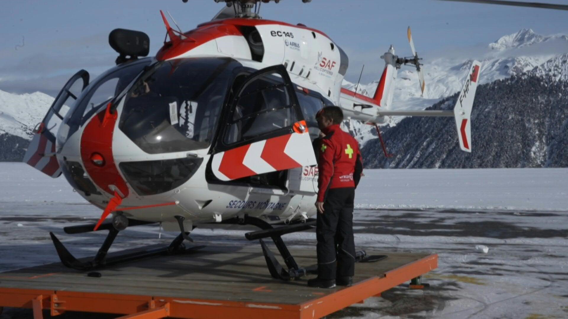 Alpine mountain rescue team on the front lines at first-aid station