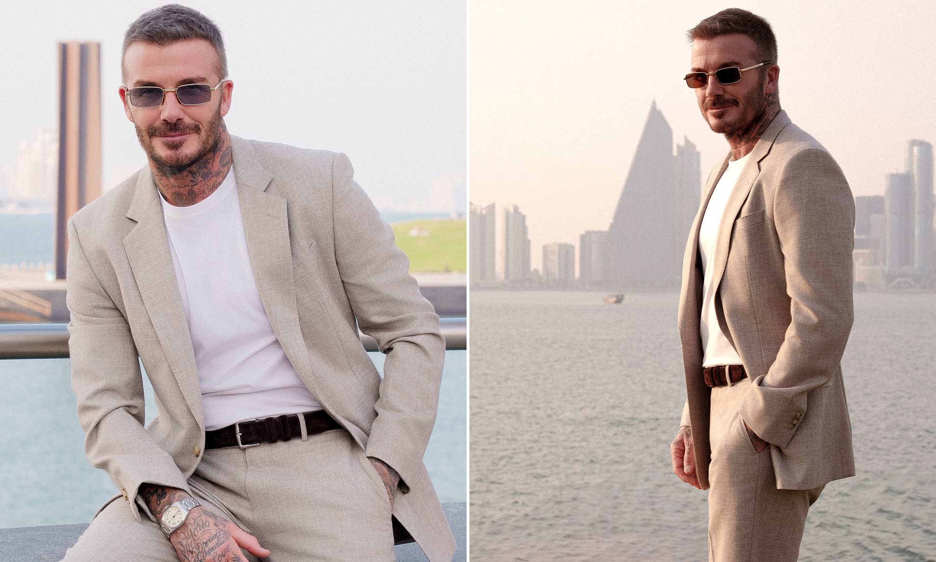 David Beckham looks sharp as he visits Qatar ahead of Art Basel Doha ...