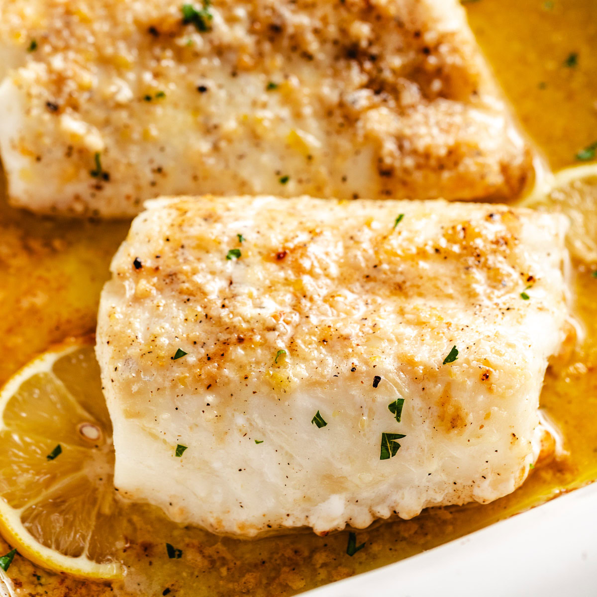 Lemon garlic butter baked cod