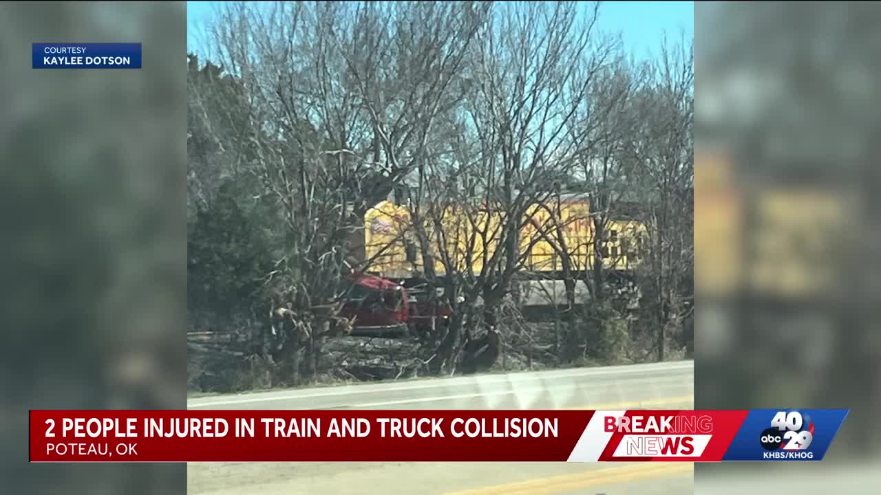 1 person airlifted after train and truck crash in Poteau, Oklahoma