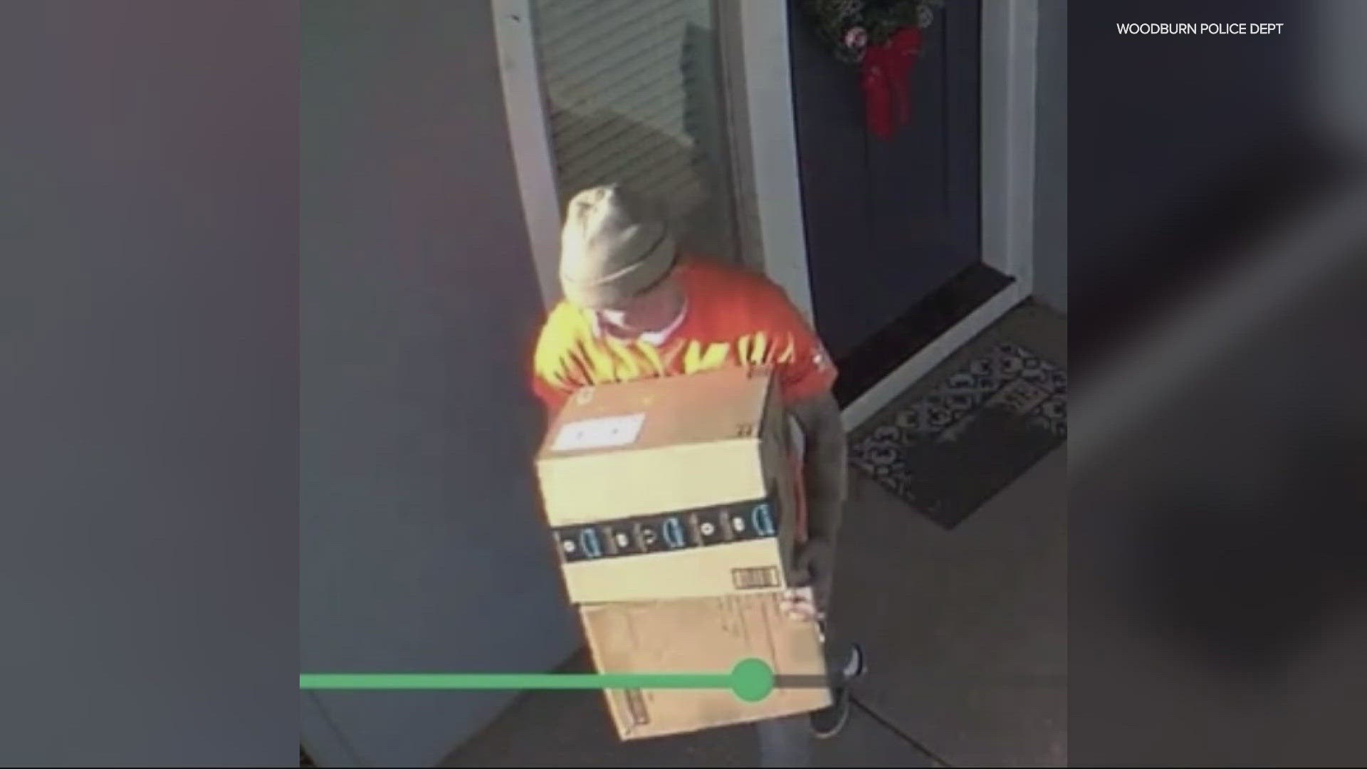 Woodburn police searching for blatant porch pirate